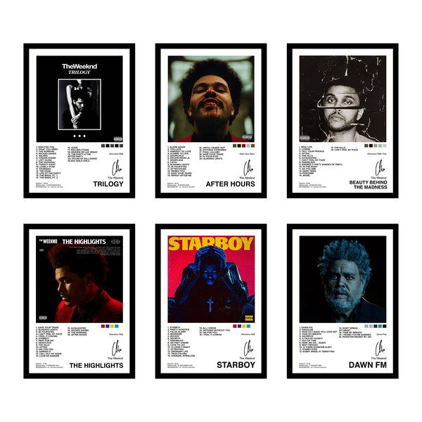 Weeknd Album Cover Wall Posters Pack of 6 A4 size – Stickerly