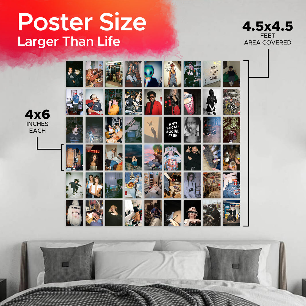 Shop Wall Collage Kit Pack of 55 Posters for Bedroom, Dorm, Hostel, etc ...