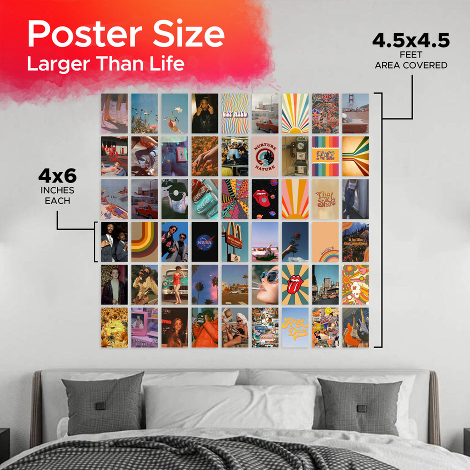 Shop Wall Collage Kit Pack of 55 Posters for Bedroom, Dorm, Hostel, etc ...