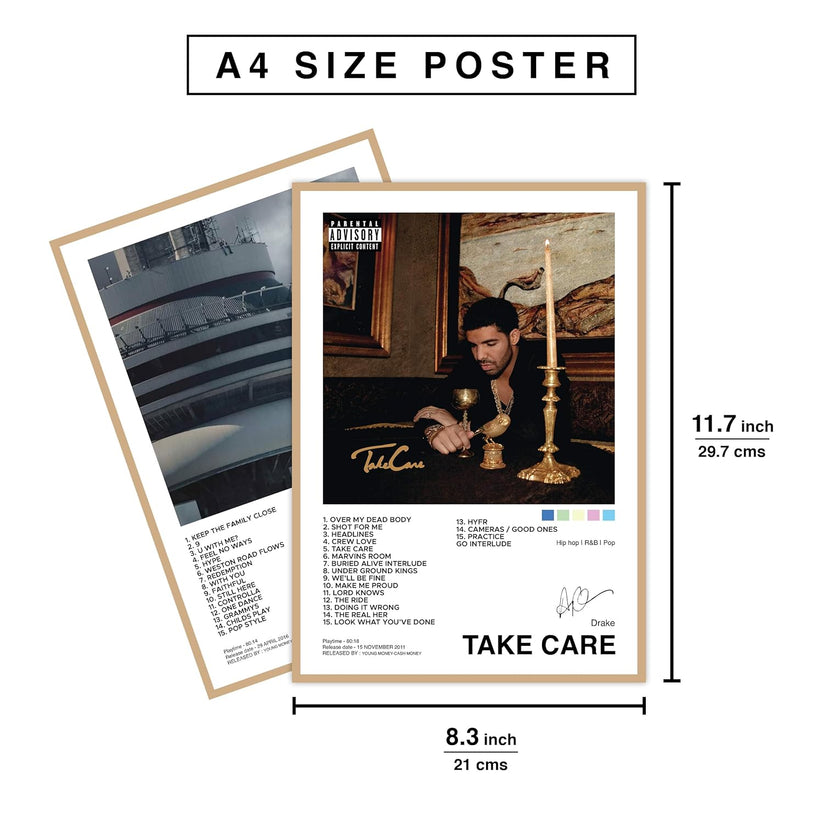 Drake Music Album Art Wall Posters Pack of 6 A4 size – Stickerly
