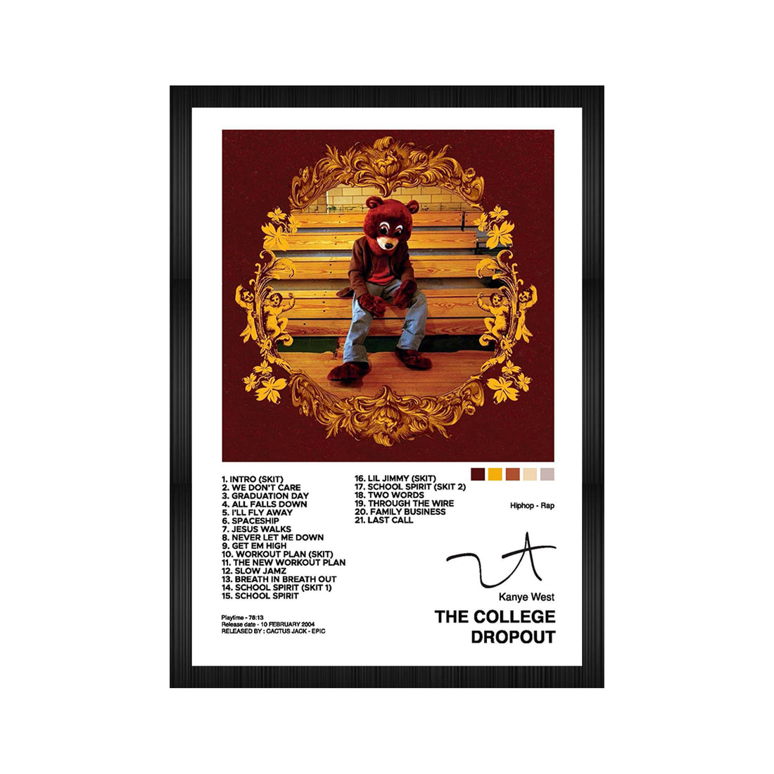 Kanye West The College Dropout Album Art Framed A4 Posters – Stickerly