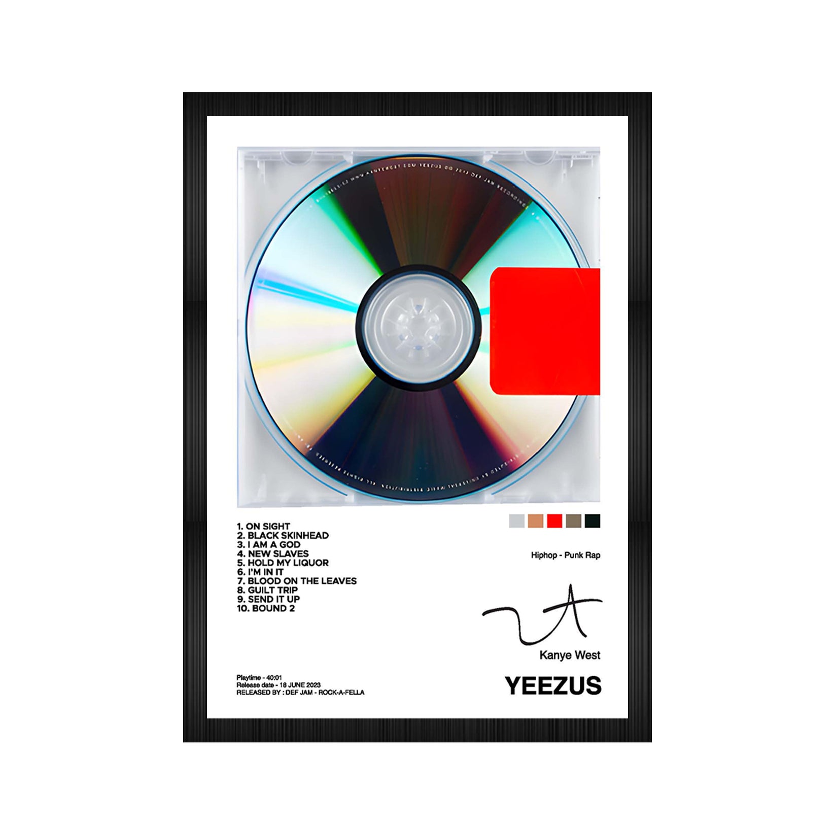 Kanye West Yeezus Album Art A4 Framed Posters – Stickerly