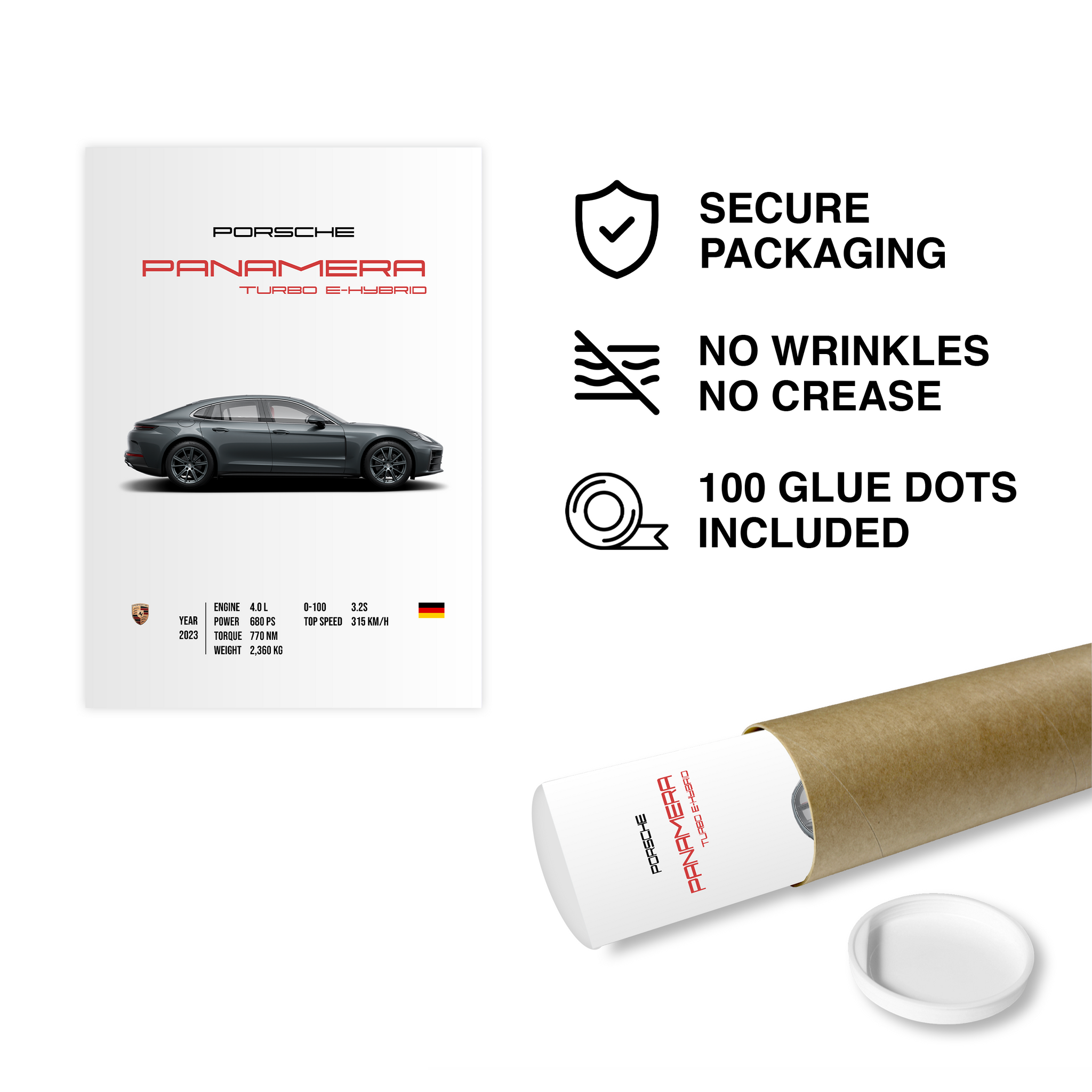 Porsche Supercar Wall Posters Pack of 6 A4 size – Stickerly