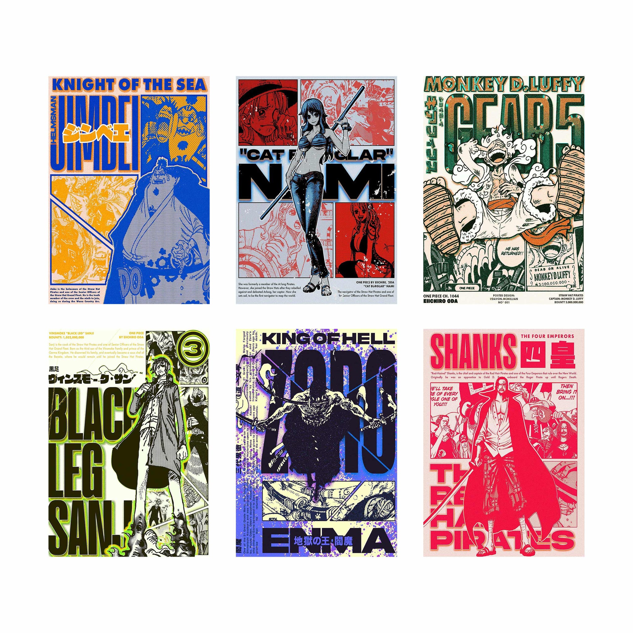 Vintage One Piece Anime Wall Posters A4 size – Stickerly