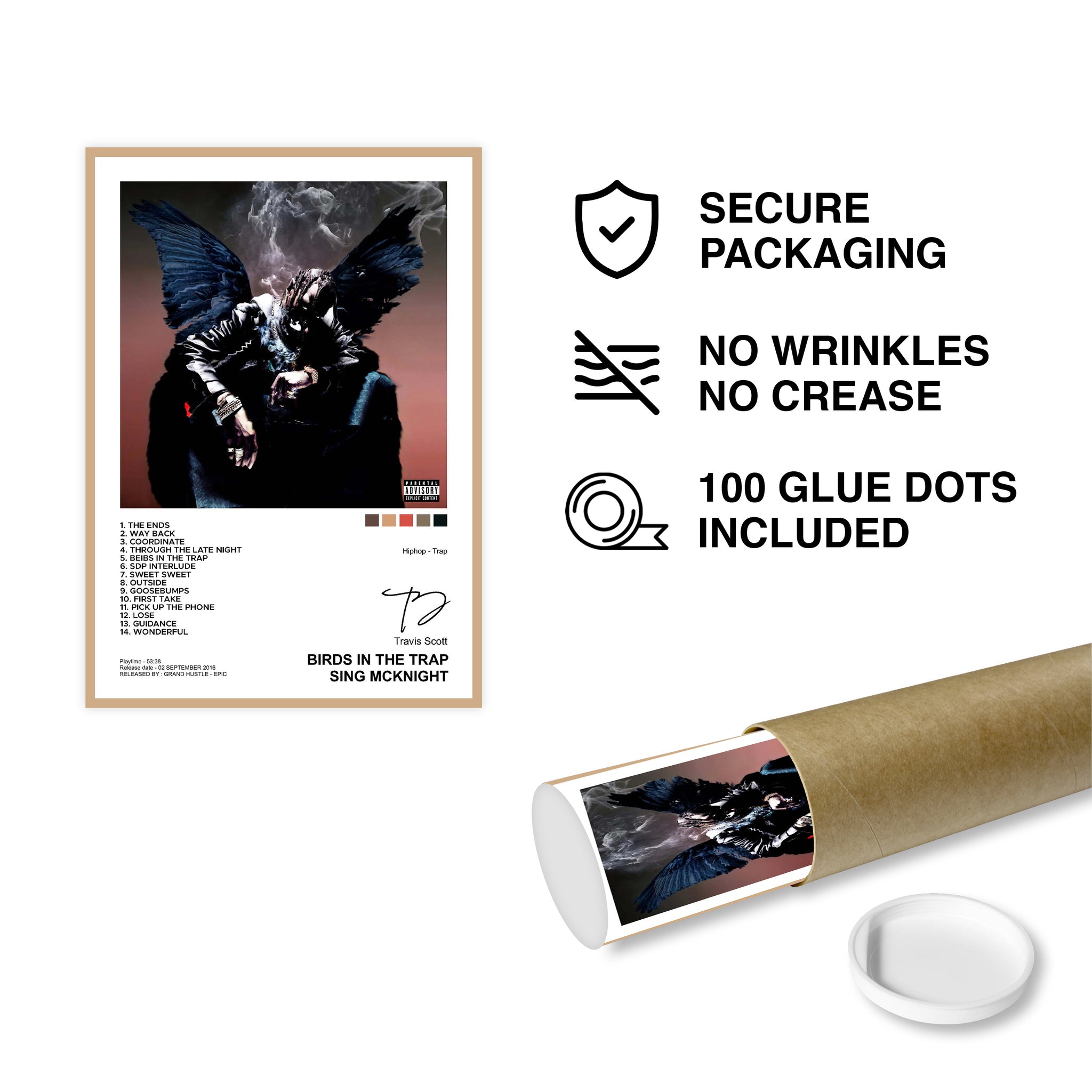 Travis Scott Music Album Art Wall Posters Pack of 6 A4 size – Stickerly