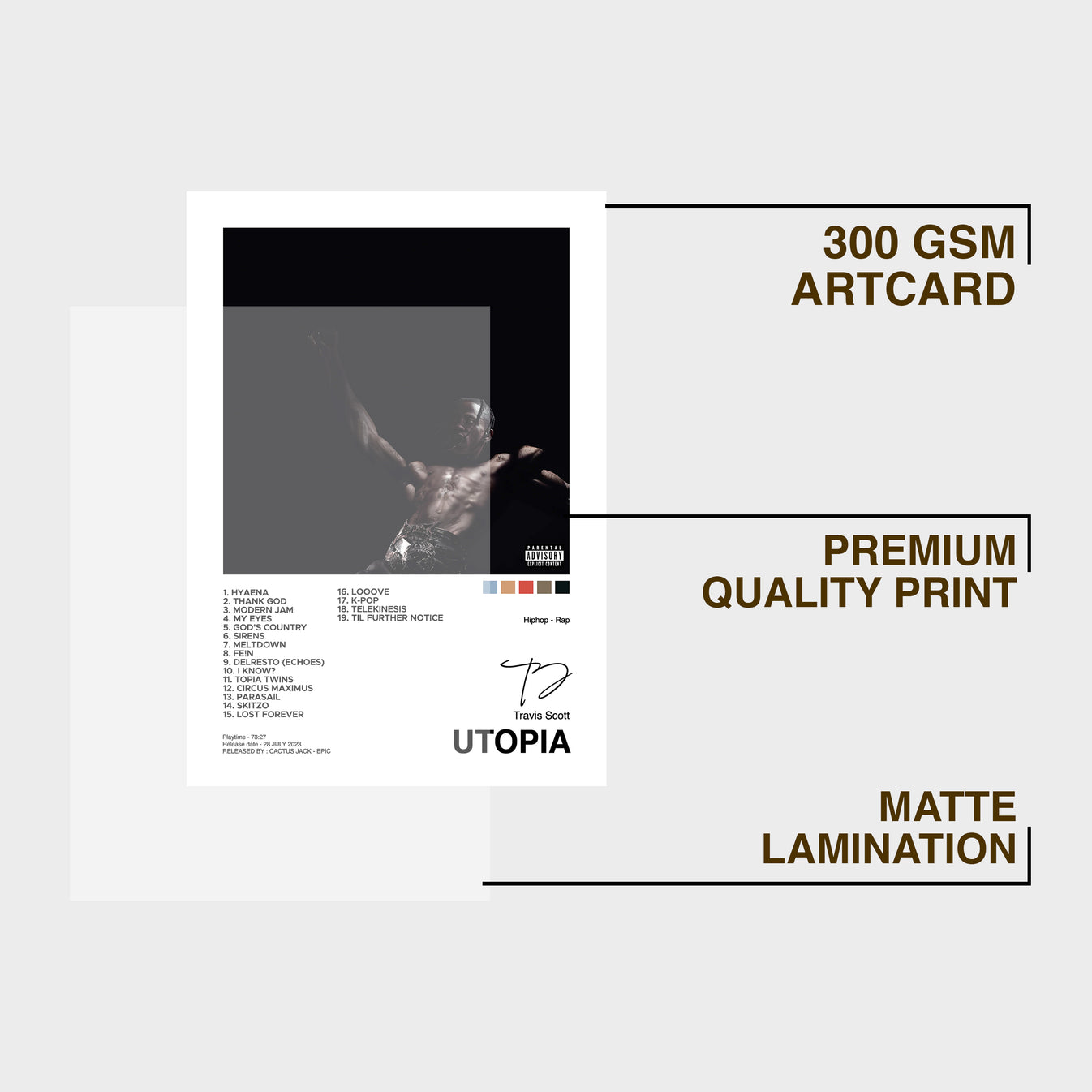 Travis Scott Utopia Album Cover A4 Wall Poster – Stickerly