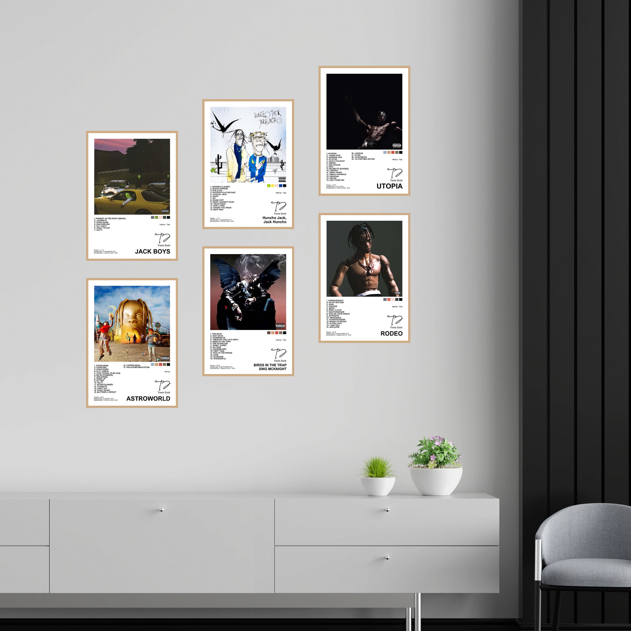 Travis Scott Music Album Art Wall Posters Pack of 6 A4 size – Stickerly