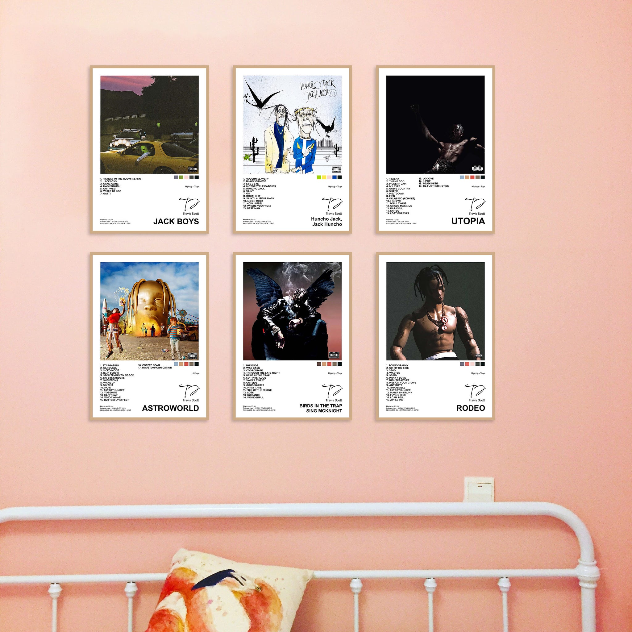 Travis Scott Music Album Art Wall Posters Pack of 6 A4 size – Stickerly