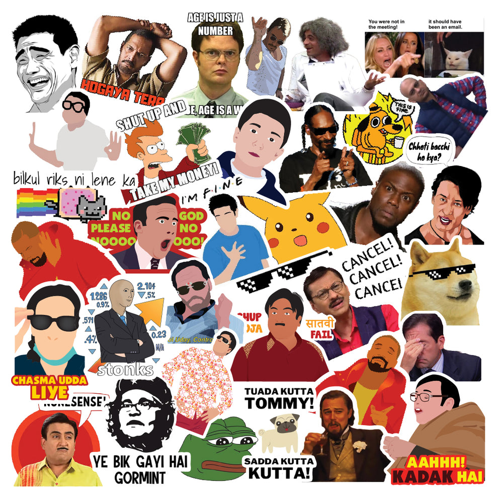 Funny Meme Vinyl Laptop Stickers Pack Of 61 – Stickerly