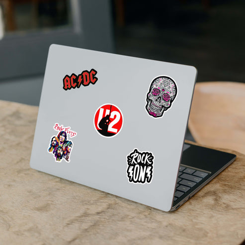 Classic Rock Band Laptop Vinyl Stickers Pack of 52 – Stickerly
